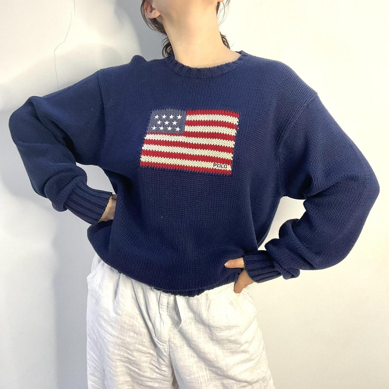 Vintage Polo Ralph Lauren American Flag jumper... - Depop