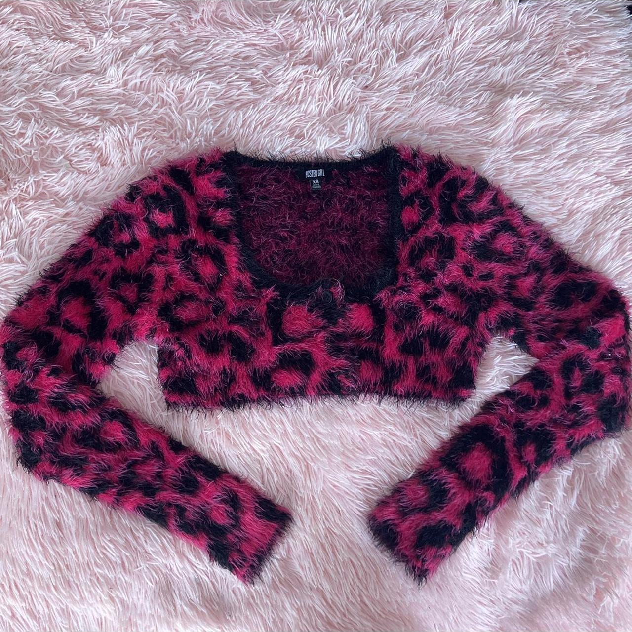 Dolls Kill Poster Grl cropped furry cardigan. Bright... - Depop
