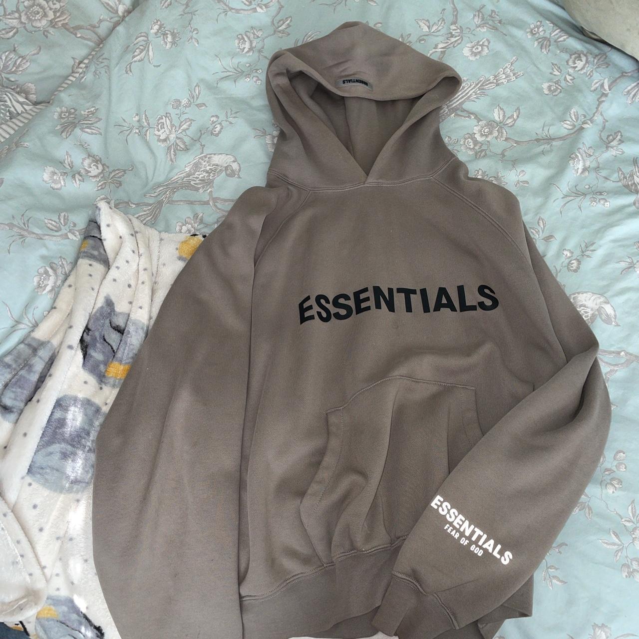 Essentials Men's Grey Hoodie | Depop
