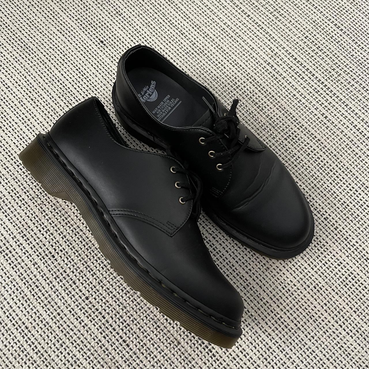 doc martens 1461 low top oxfords in black size... - Depop