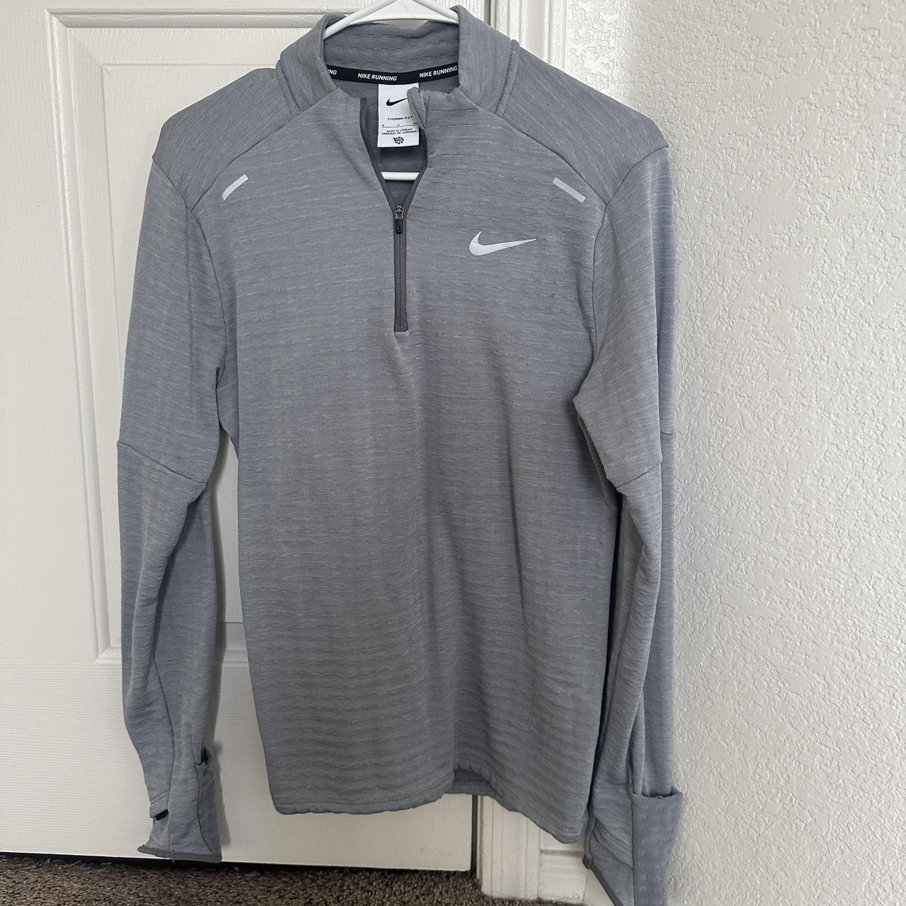 Nike running gray quarter zip Like new Size men’s small - Depop