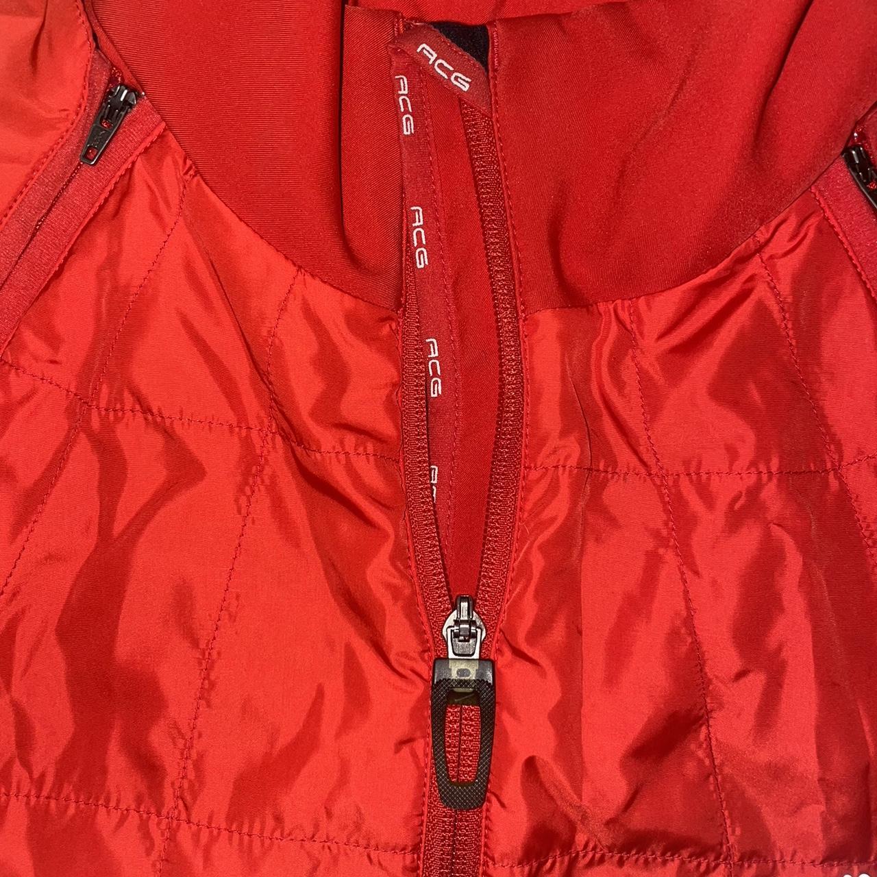 Nike acg red jacket double zip thermal layered... - Depop