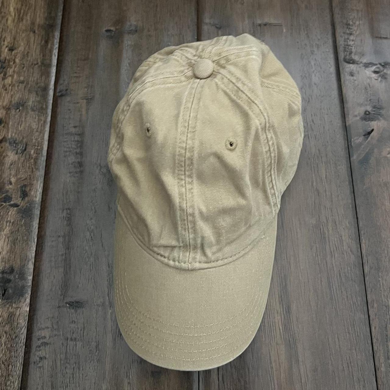 Brandy Melville tan hat with leather adjustable strap - Depop