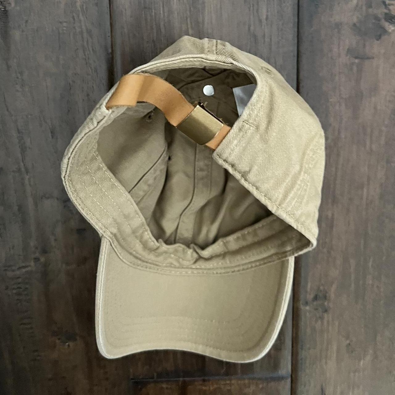 Brandy Melville tan hat with leather adjustable strap - Depop