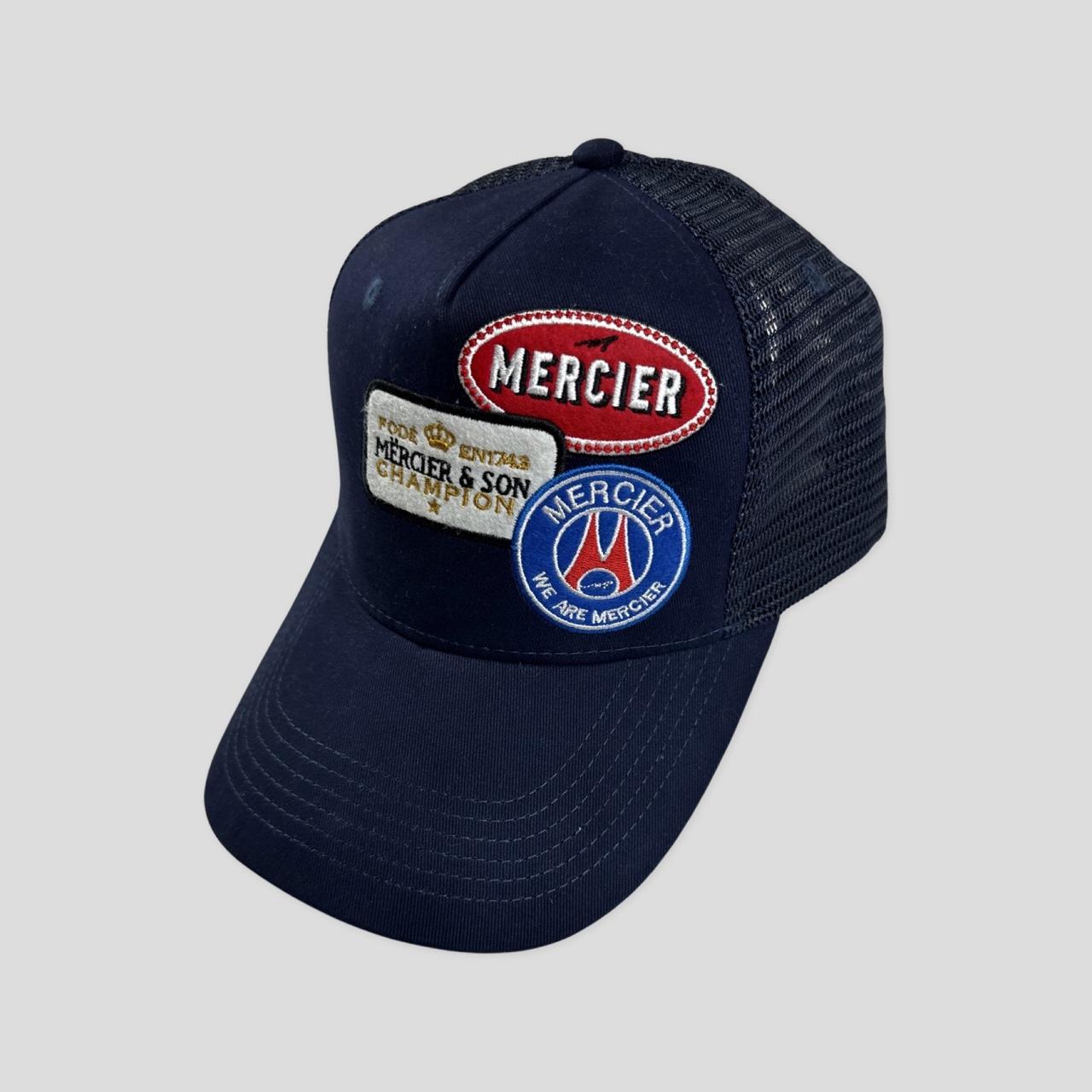 Mercier Paris badge trucker hat in navy brand new - Depop