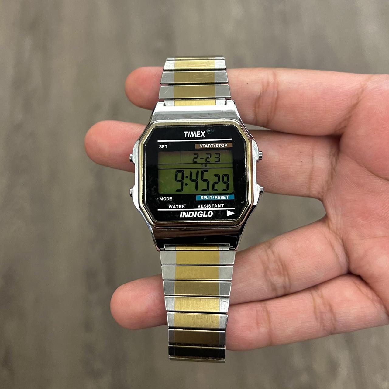 Timex Men's Silver and Gold Watch | Depop