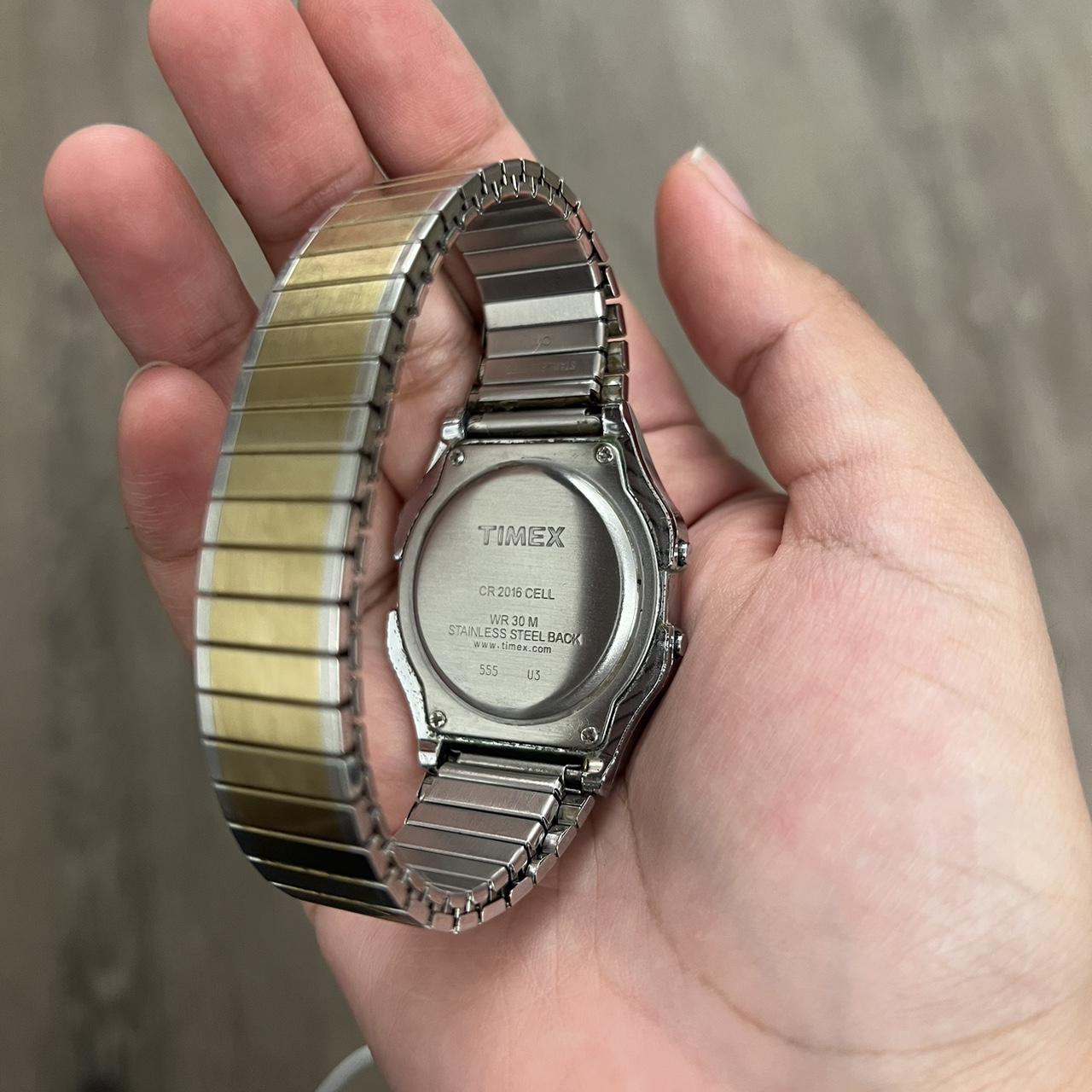 Timex Men's Silver and Gold Watch | Depop