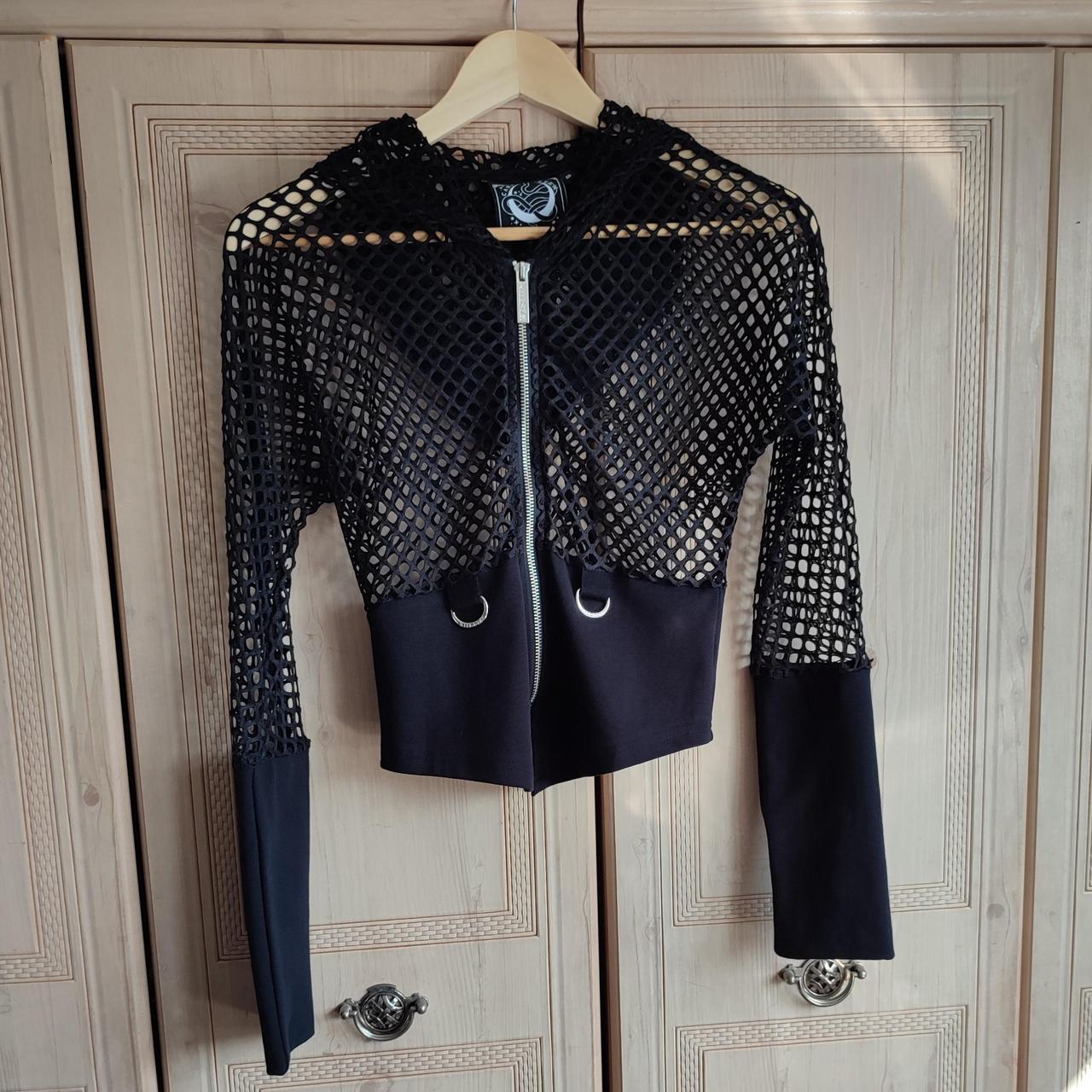 Fishnet hoodie from Killstar. Size S. New without... - Depop