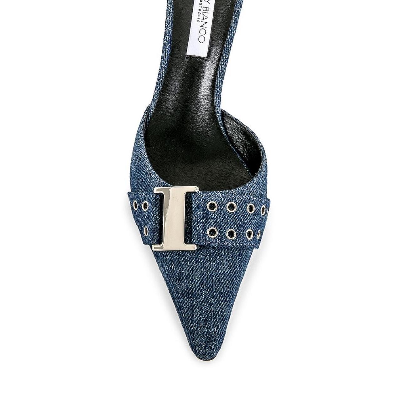 Tony Bianco Samma Vintage Denim Heels Only worn... - Depop