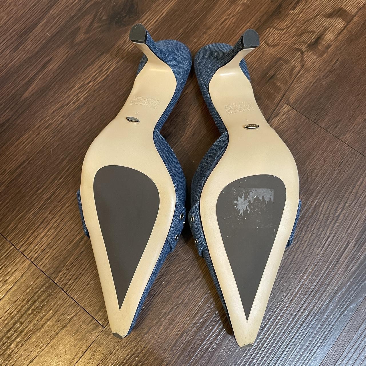 Tony Bianco Samma Vintage Denim Heels Only worn... - Depop