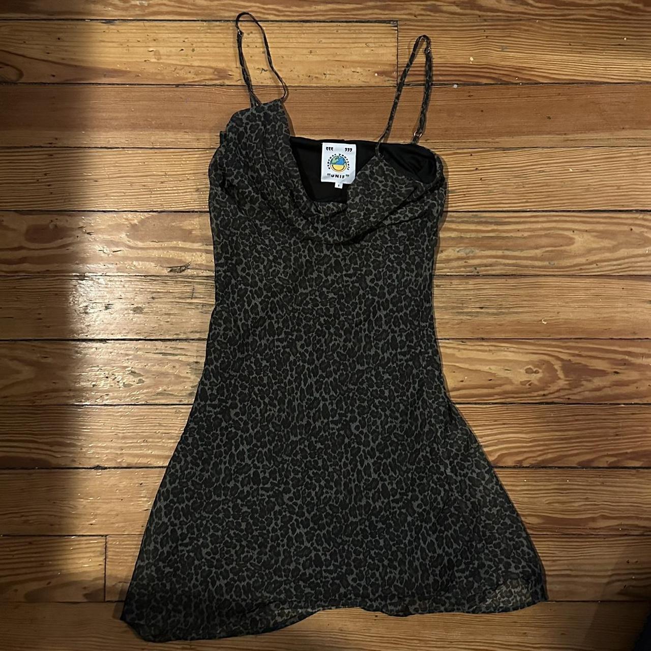 UNIF leopard cowl neck slip dress Open to... - Depop