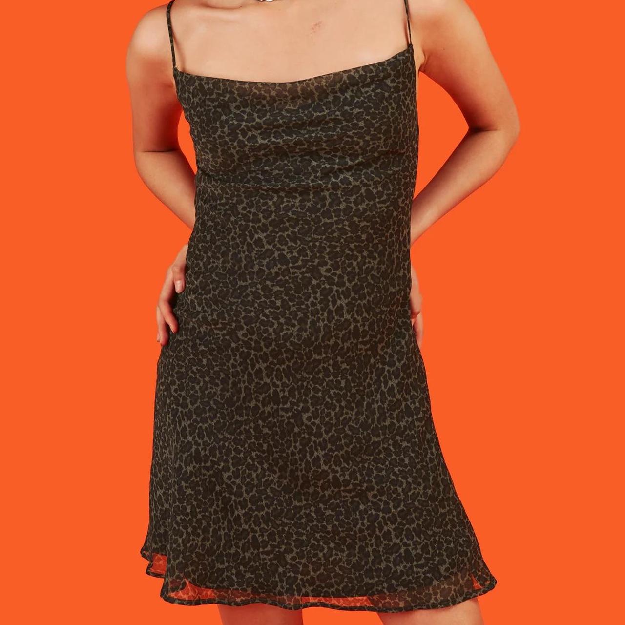 UNIF leopard cowl neck slip dress Open to... - Depop