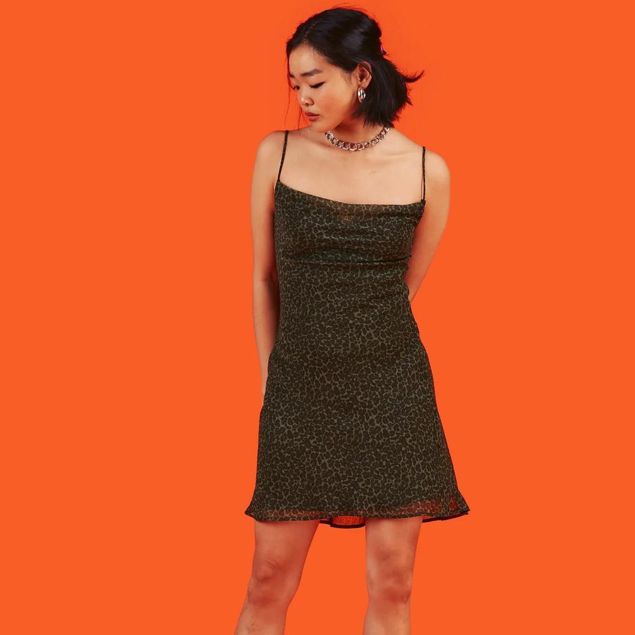 UNIF leopard cowl neck slip dress Open to... - Depop