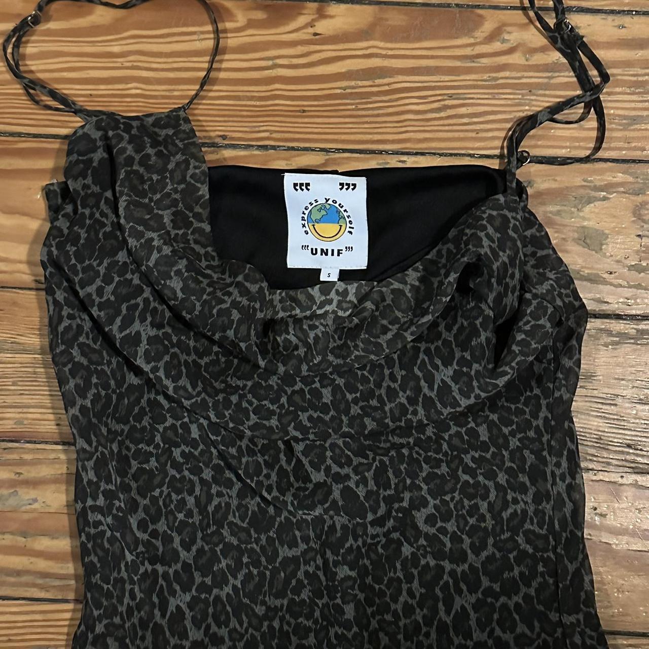 UNIF leopard cowl neck slip dress Open to... - Depop