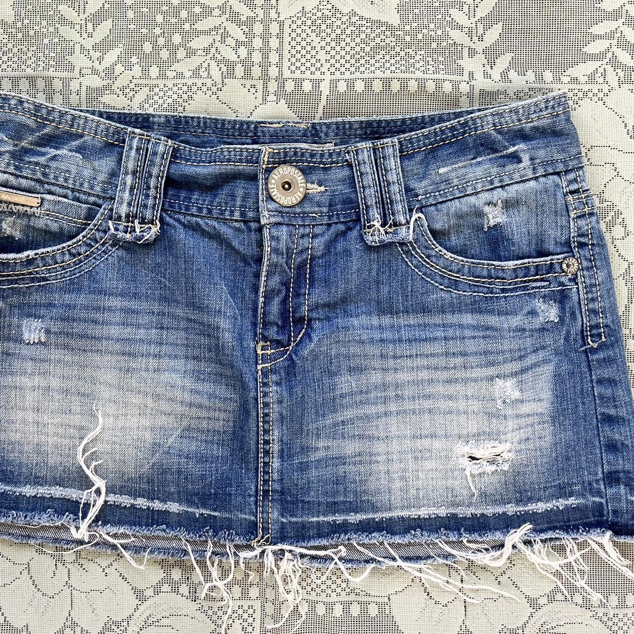 00s ‘Super-Mini’ Denim Skirt in great... - Depop