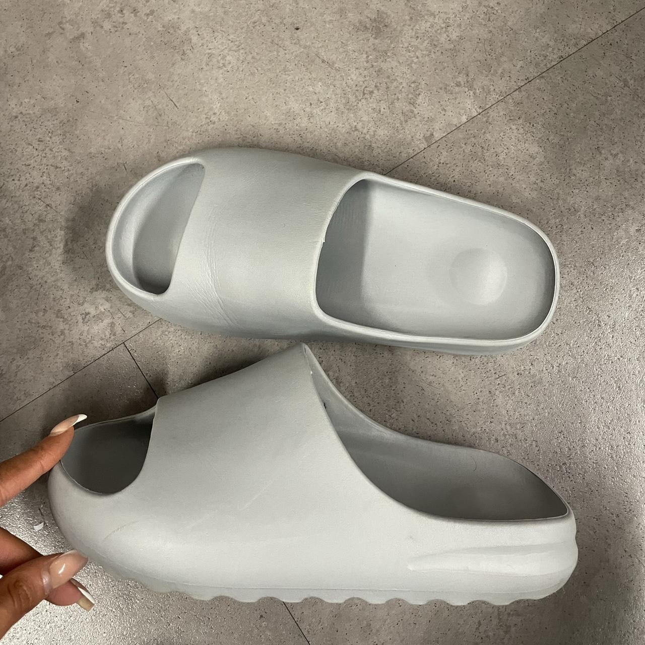 Grey chunky slides Size 6 Worn a few times inside - Depop