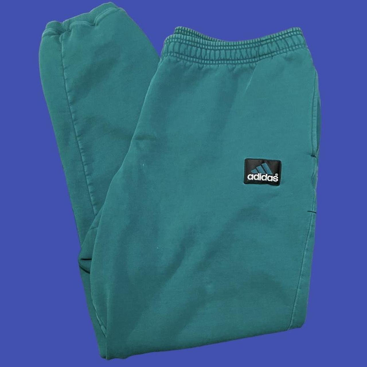 Vintage Mens Adidas Heavyweight Comfort Green Jogger... - Depop