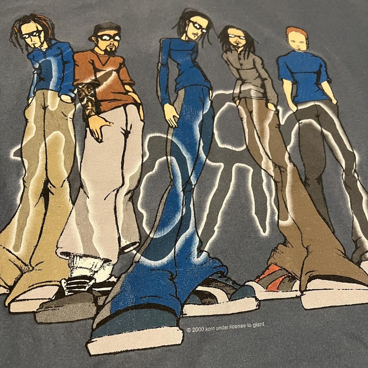 Vintage Y2K Korn Cartoon Caricature Band Light Blue... - Depop