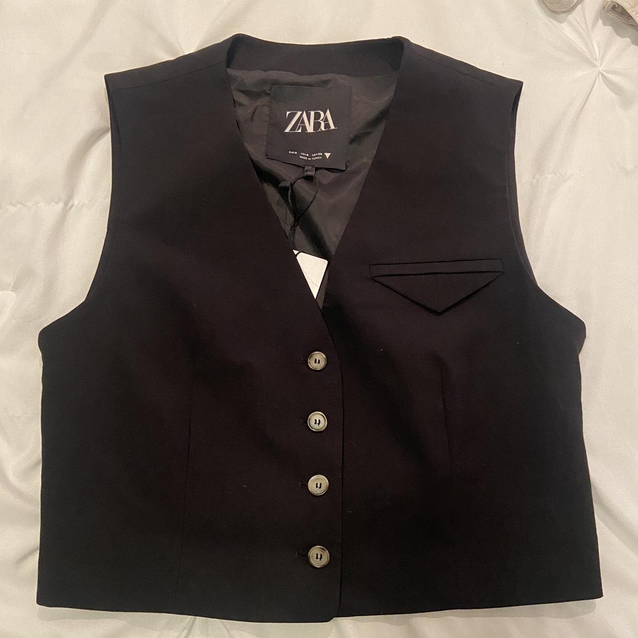 black vest from zara / new and never worn / size small! - Depop