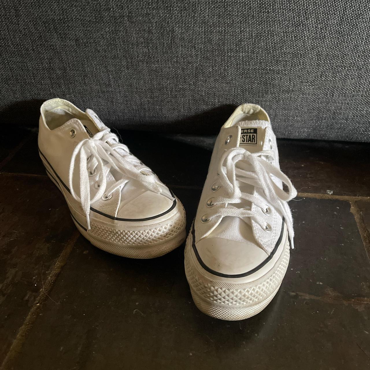Platform white converse all stars No box - Depop