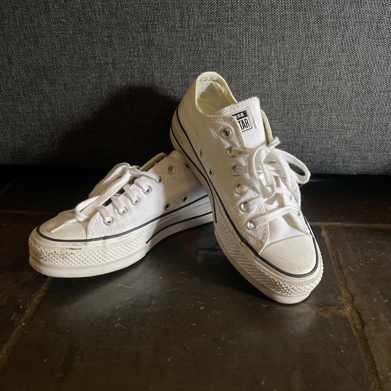 Platform white converse all stars No box - Depop