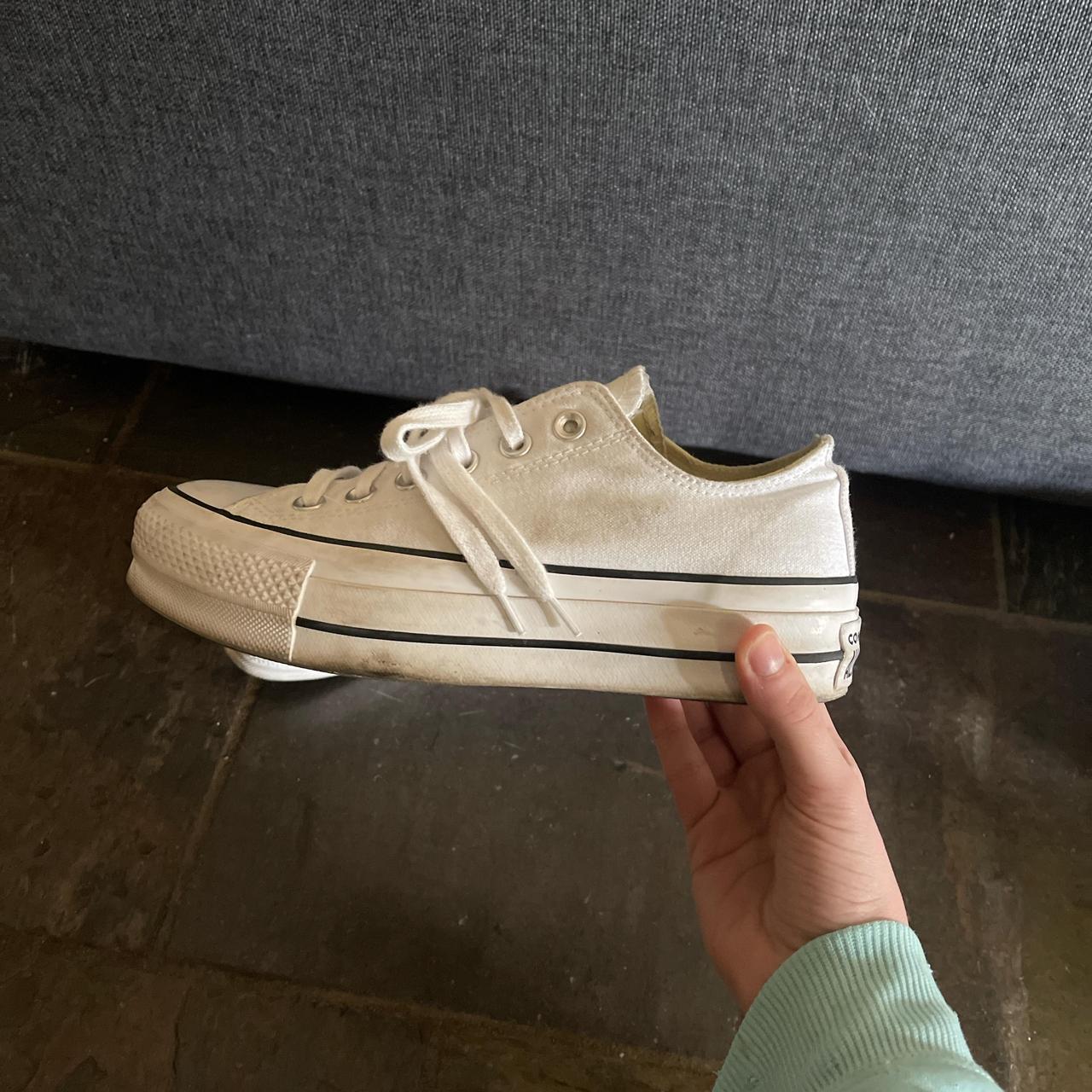 Platform white converse all stars No box - Depop