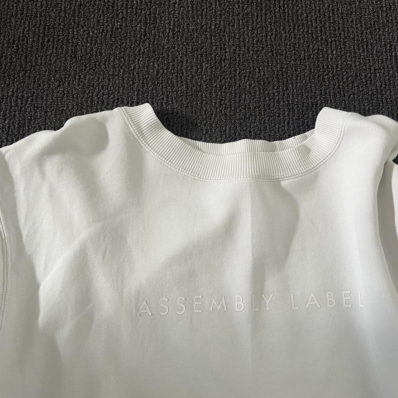 Assembly label logo fleece sweatshirt in white one... - Depop