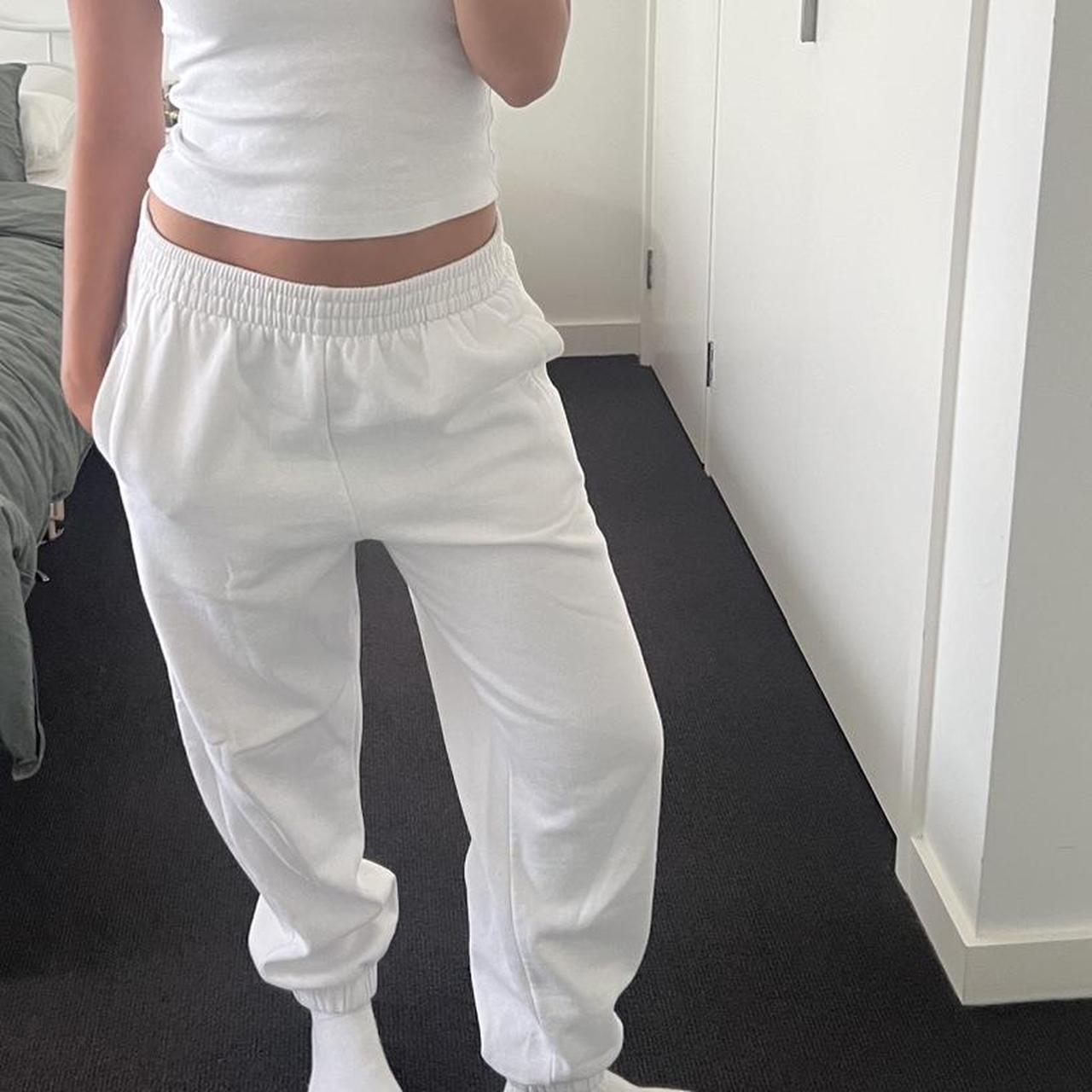 White factorie trackies small | Depop