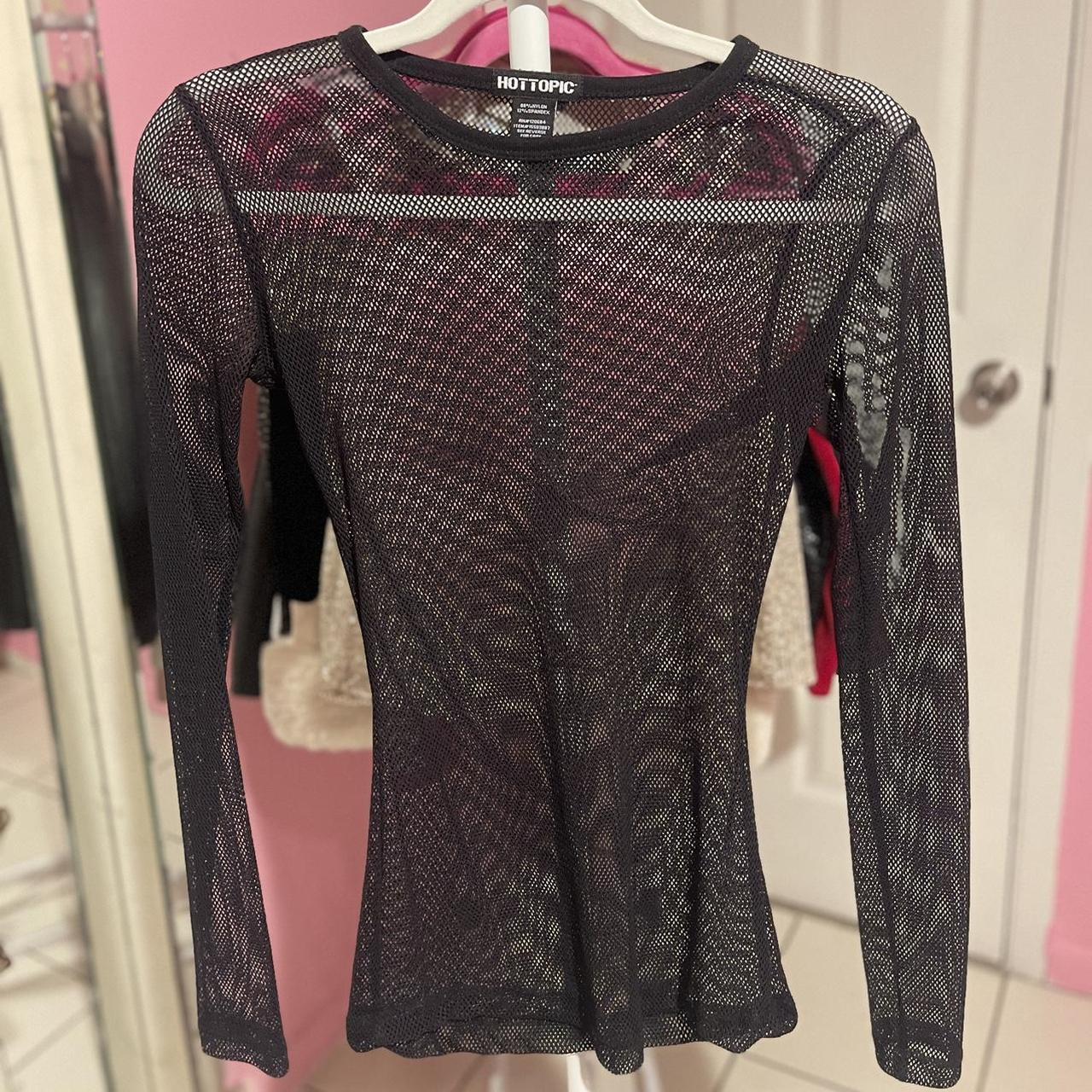 Long-sleeved fishnet mesh top in black. 🖤 #fishnet... - Depop