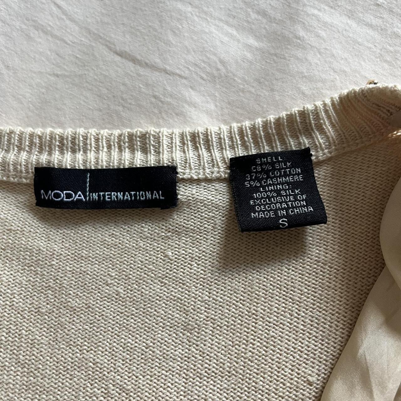 Moda International beaded Cardigan Stain on sleeve... - Depop