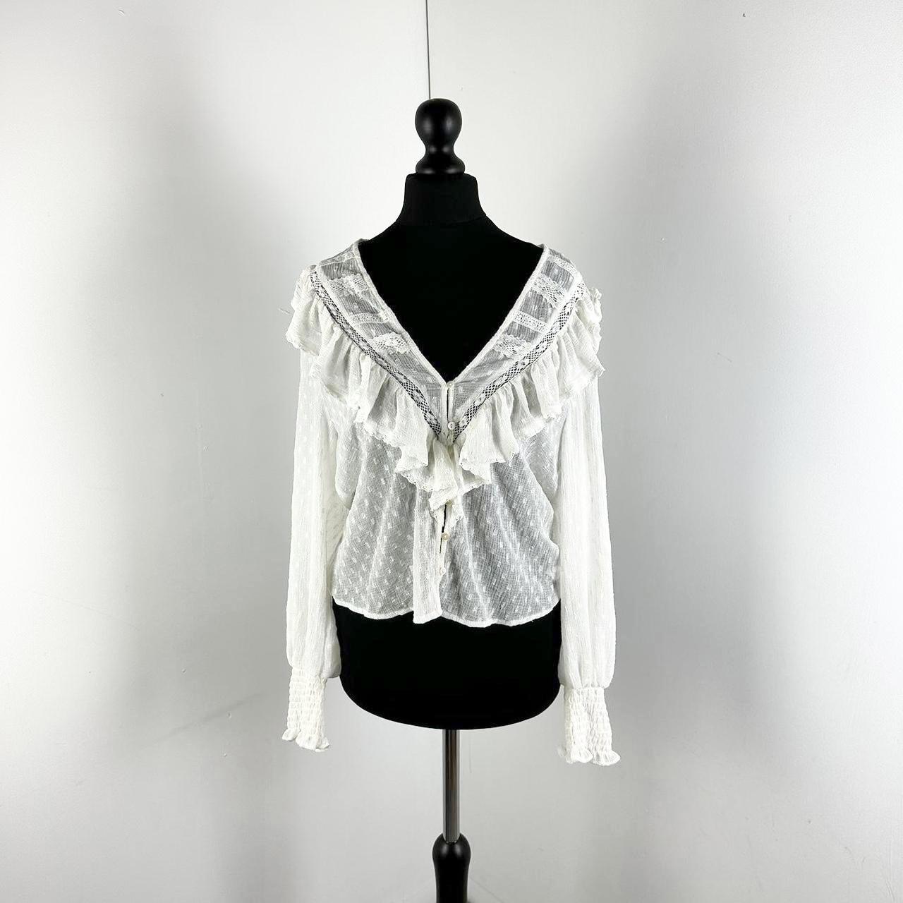 Zara Women's White Blouse | Depop