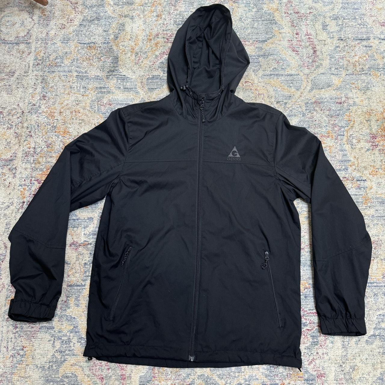 Gerry all black wind breaker/rain jacket. Size M.... - Depop