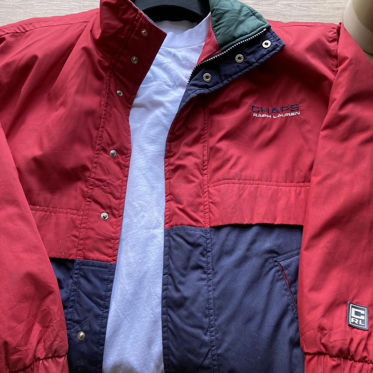 Ralph Lauren chaps windbreaker in red and navy Size: L - Depop