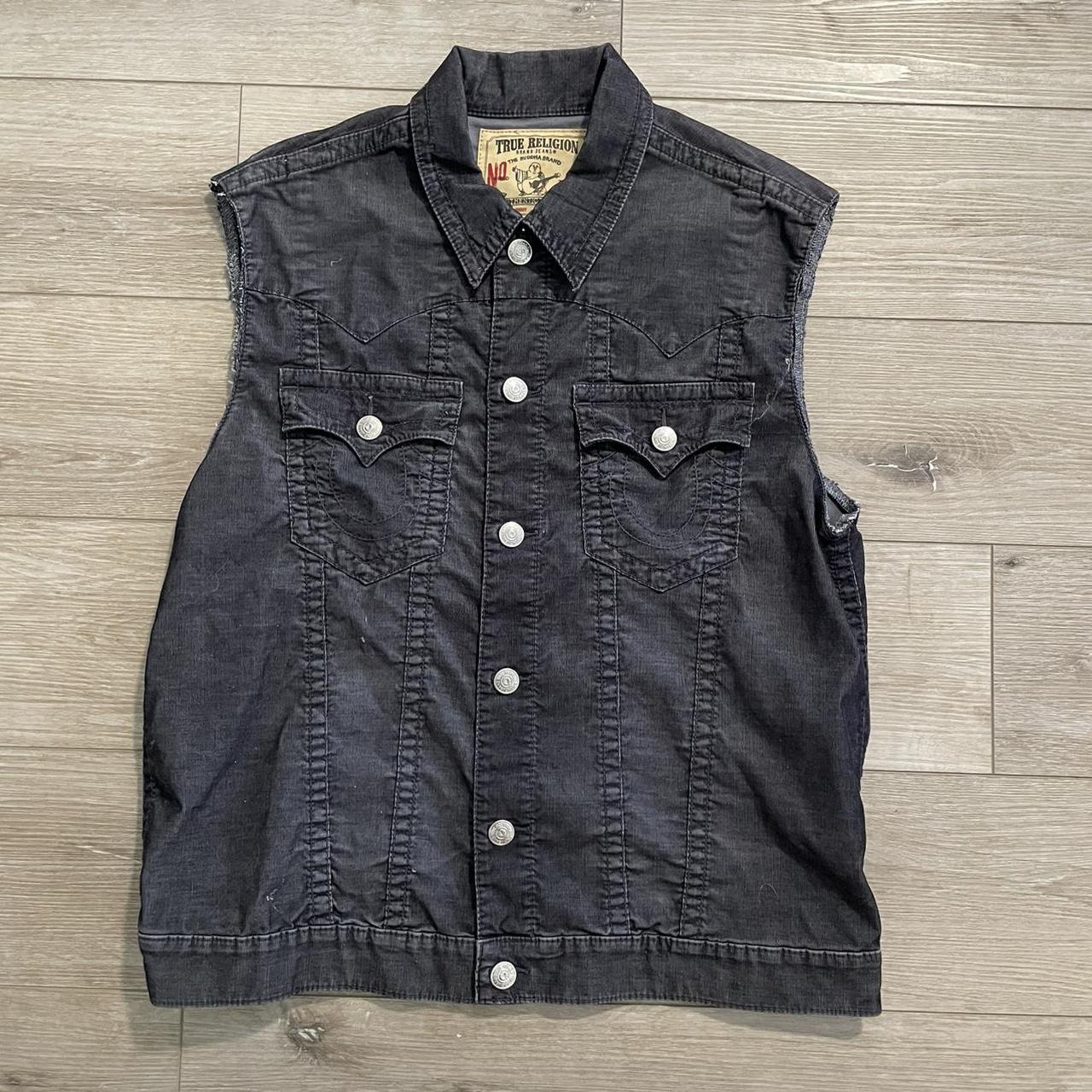 True Religion XXL Corduroy Jimmy Vest Measurements... | Depop