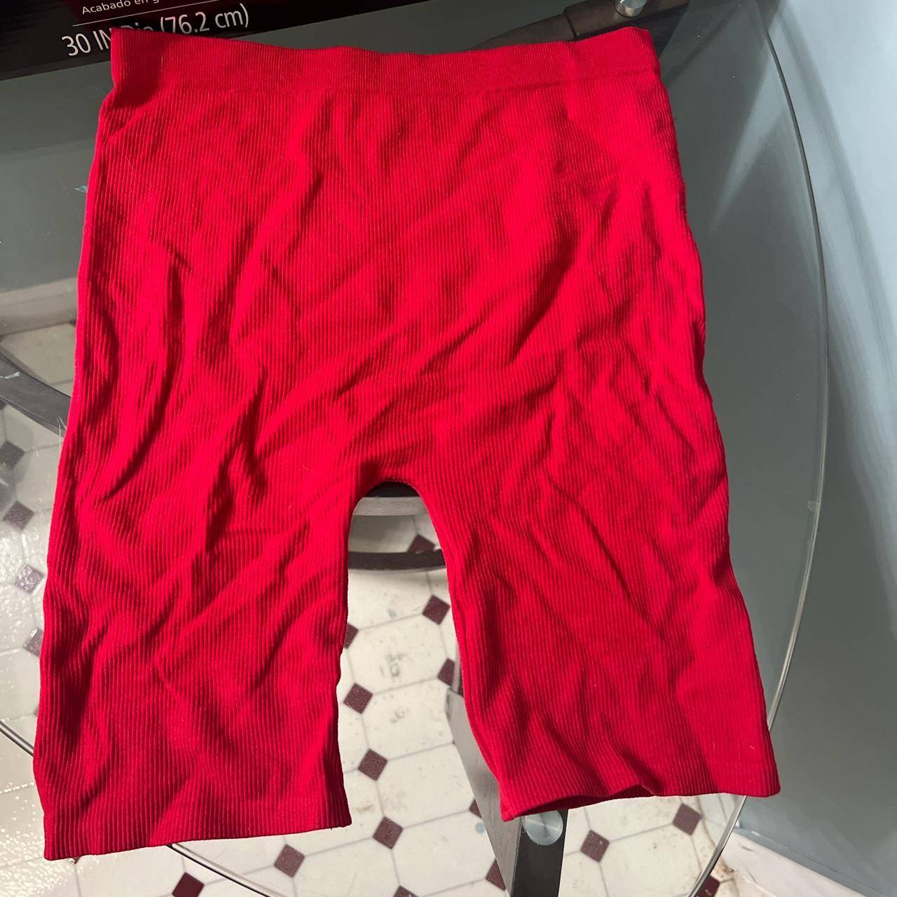 Red Biker Shorts Depop