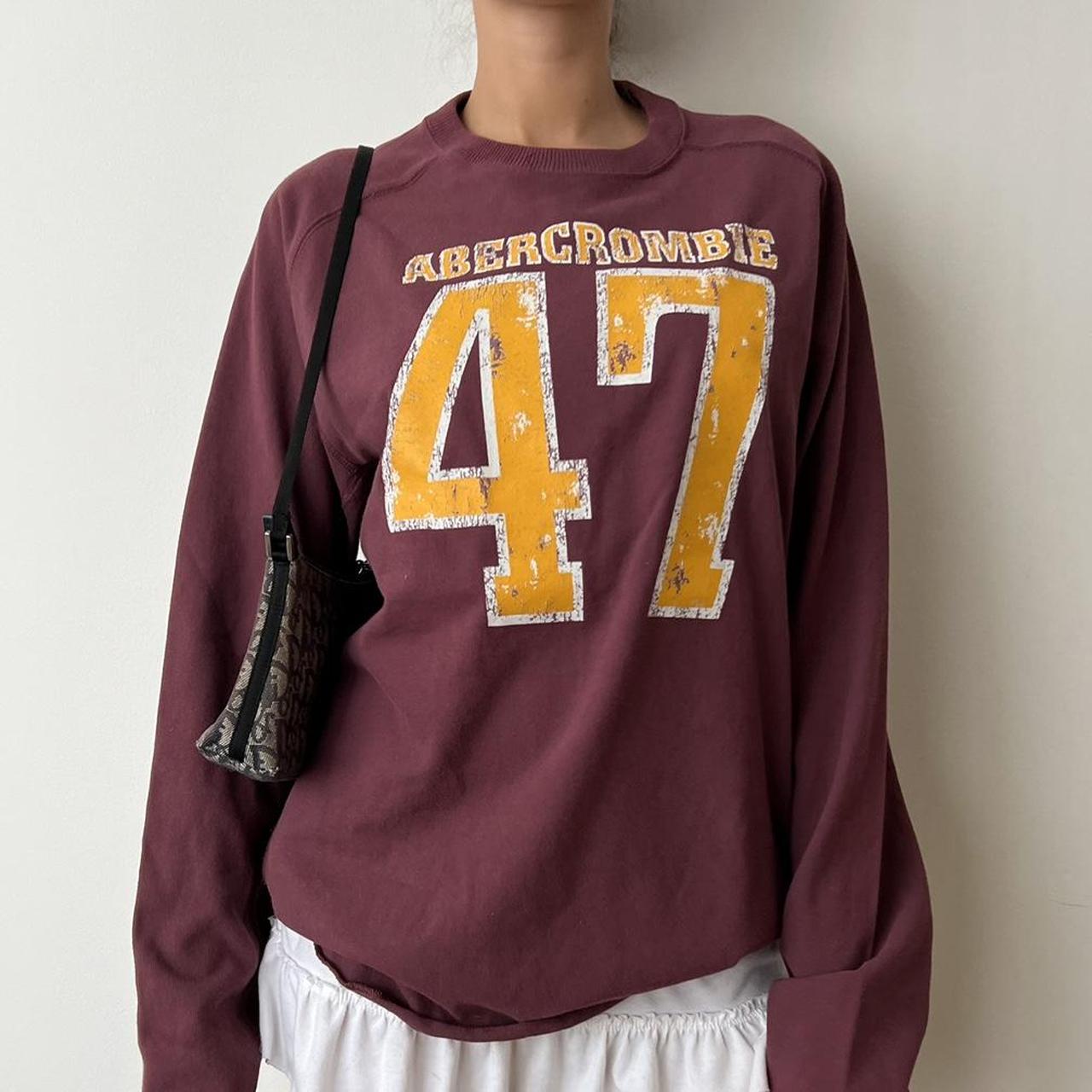 vintage maroon oversized long sleeve burgundy and... - Depop