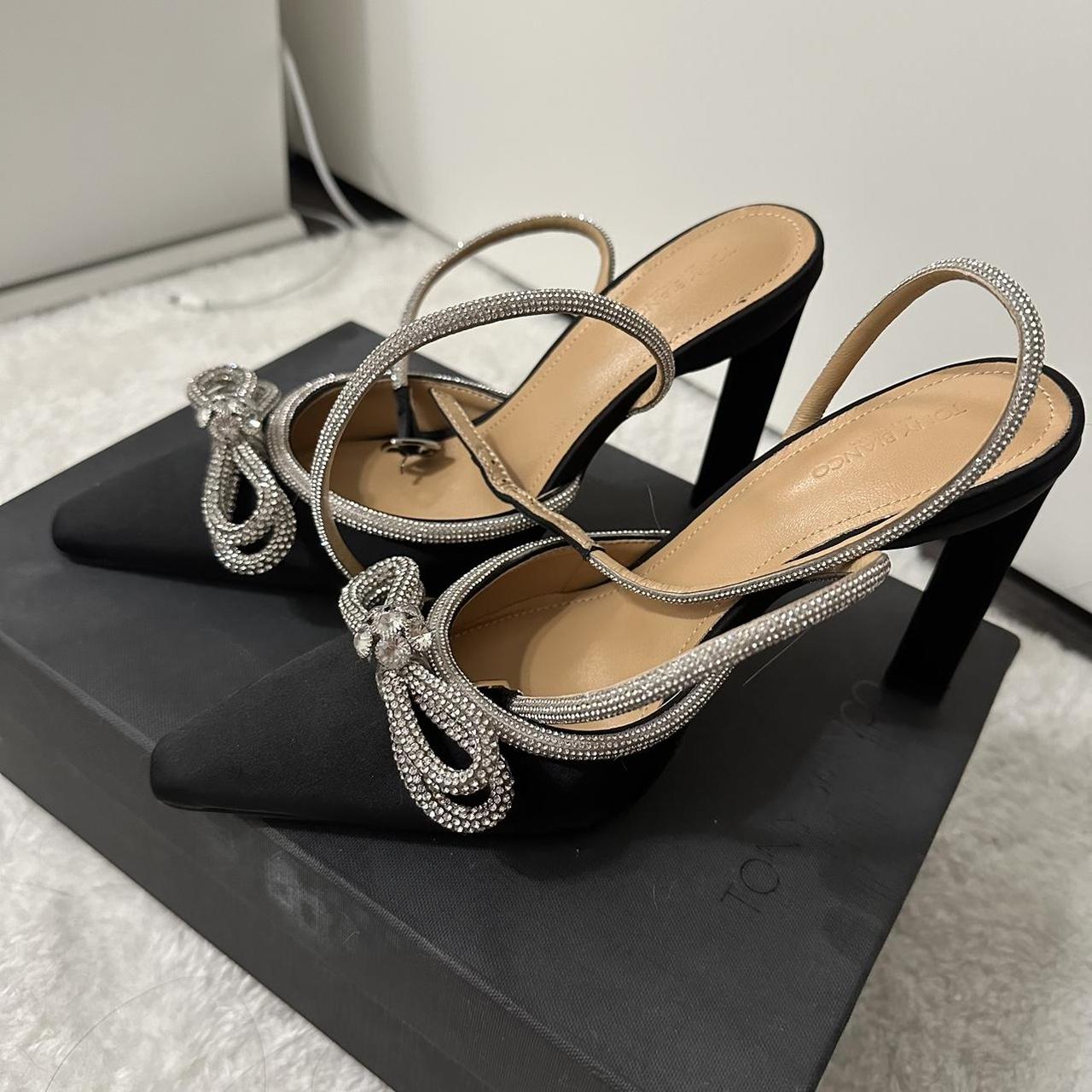 Tony Bianco pointed bow heels Only worn 2/3 times... - Depop