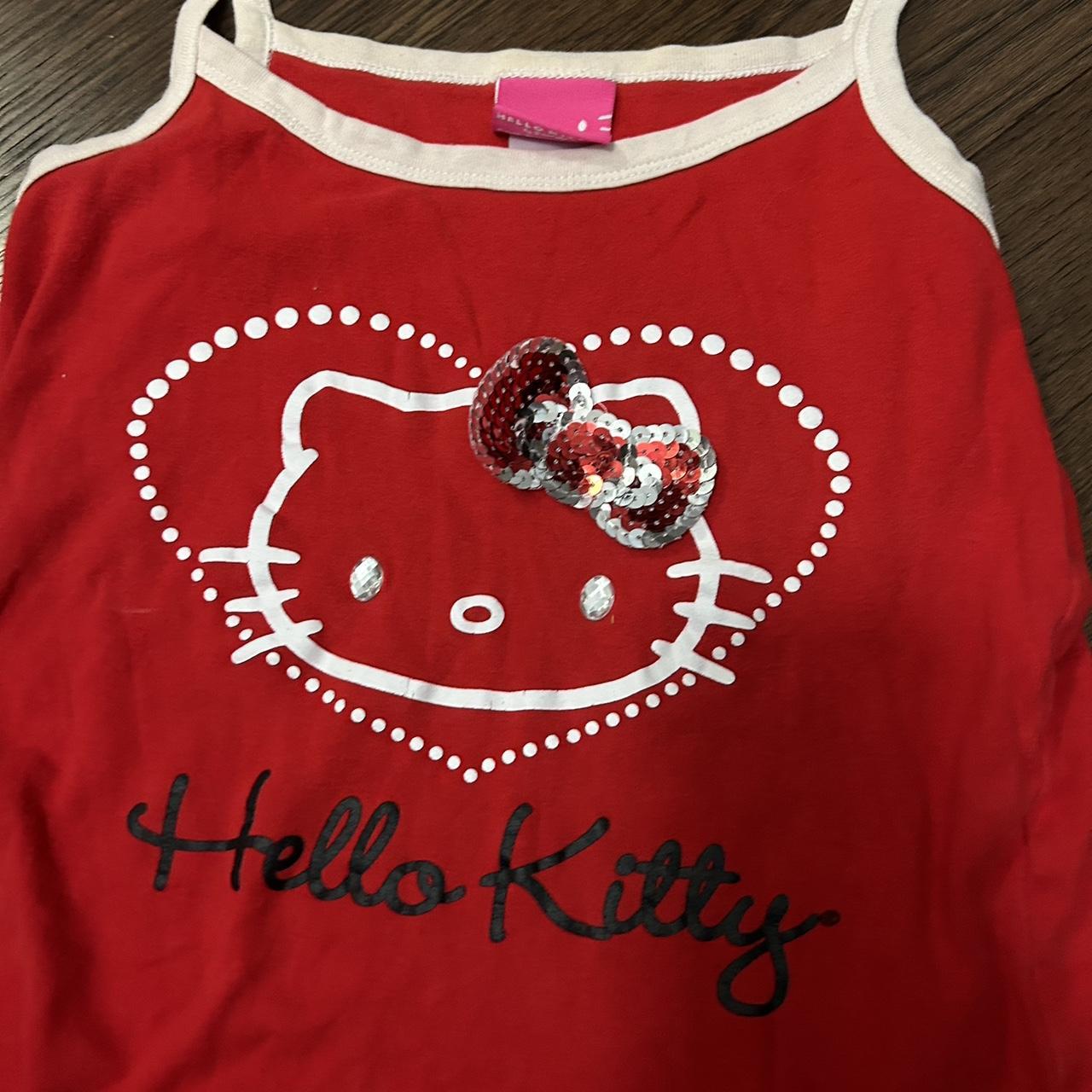 cute red y2k hello kitty cami the size faded off... - Depop