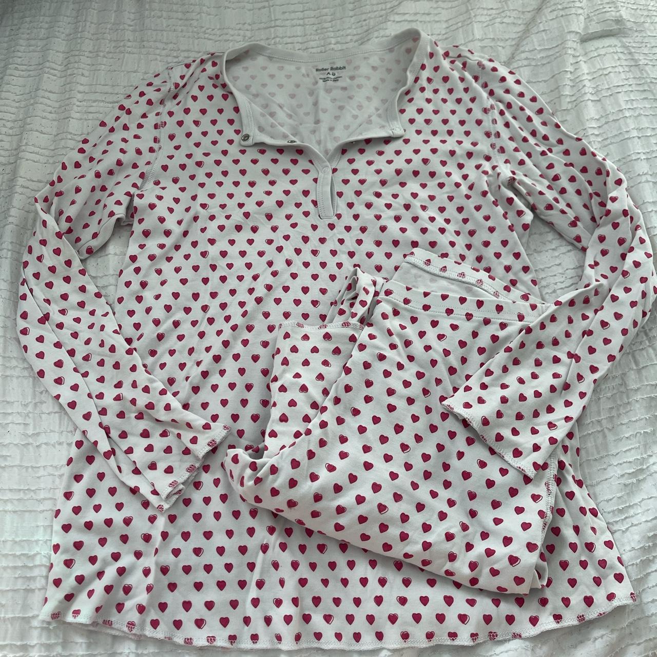 Pink hearts roller rabbit pajama set - Depop