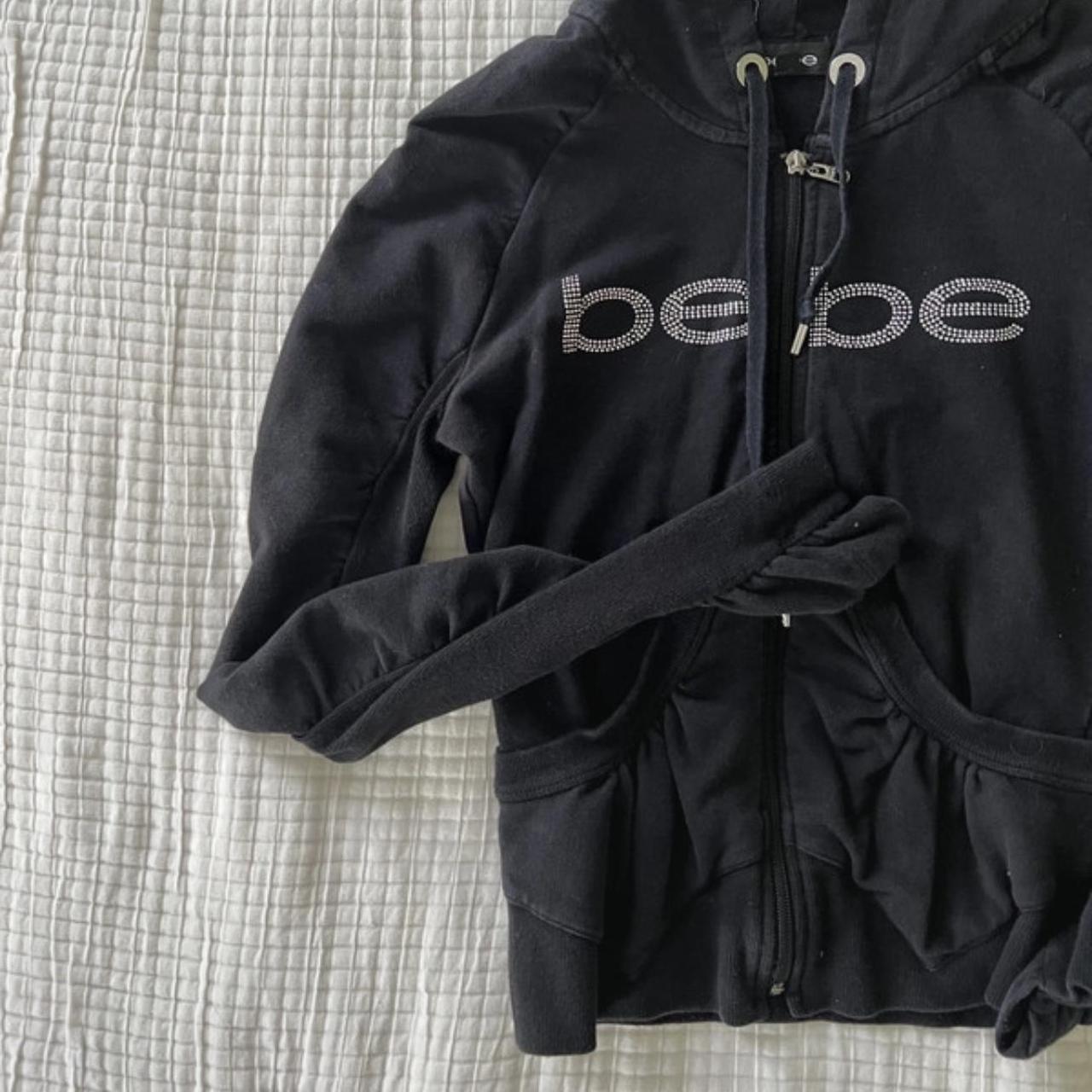 Bebe logo zip up hoodie not true to size would... - Depop