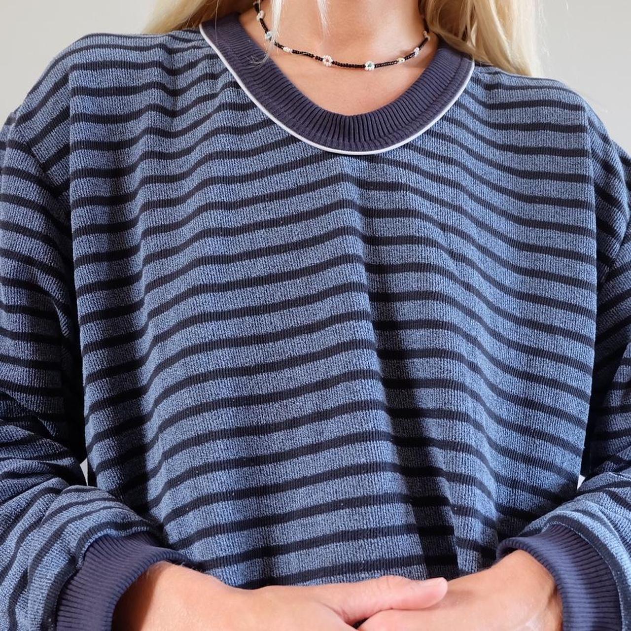 Women's Blue and Navy Jumper | Depop