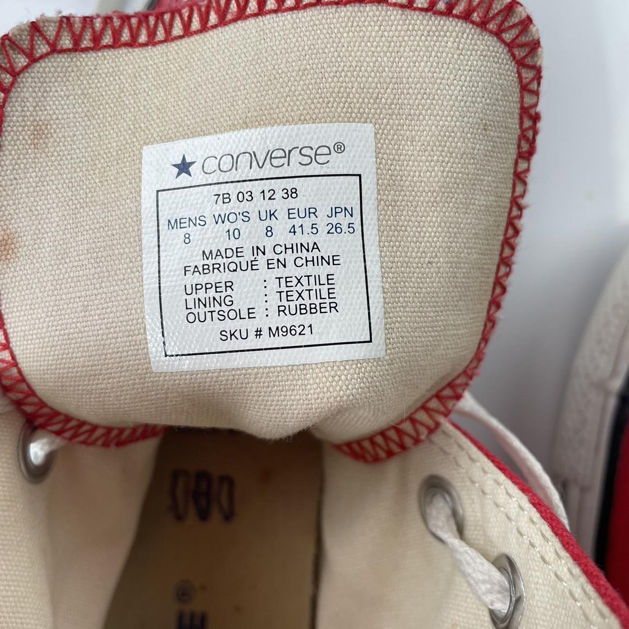 Converse all star hi trainers in red - Depop