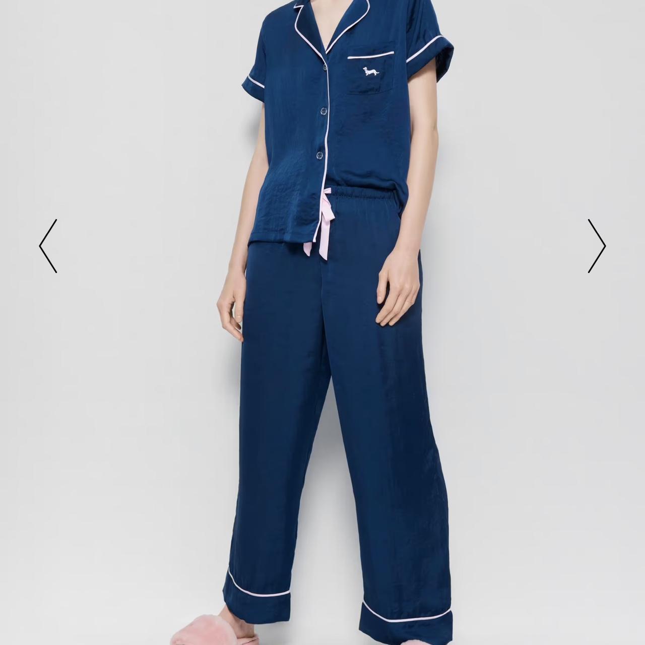 Peter Alexander Navy satin set Light-wait soft... - Depop