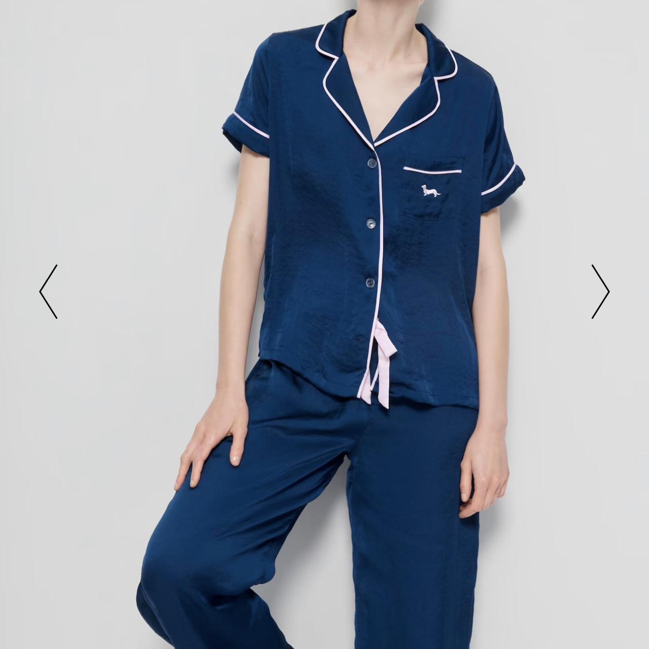 Peter Alexander Navy satin set Light-wait soft... - Depop