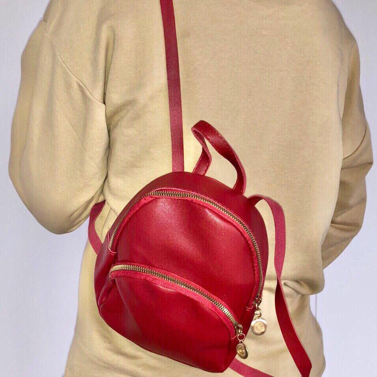 BURGUNDY VINTAGE MINI BACKPACK -fits a small... - Depop