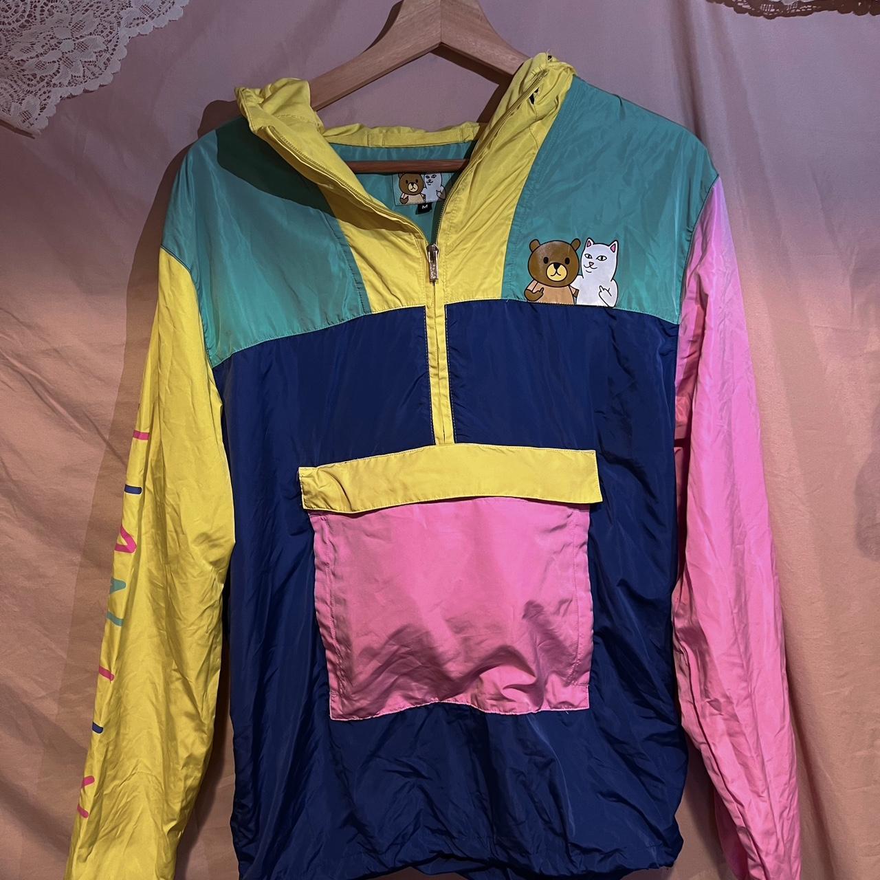 Teddy Fresh Men's Yellow and Pink Jacket | Depop