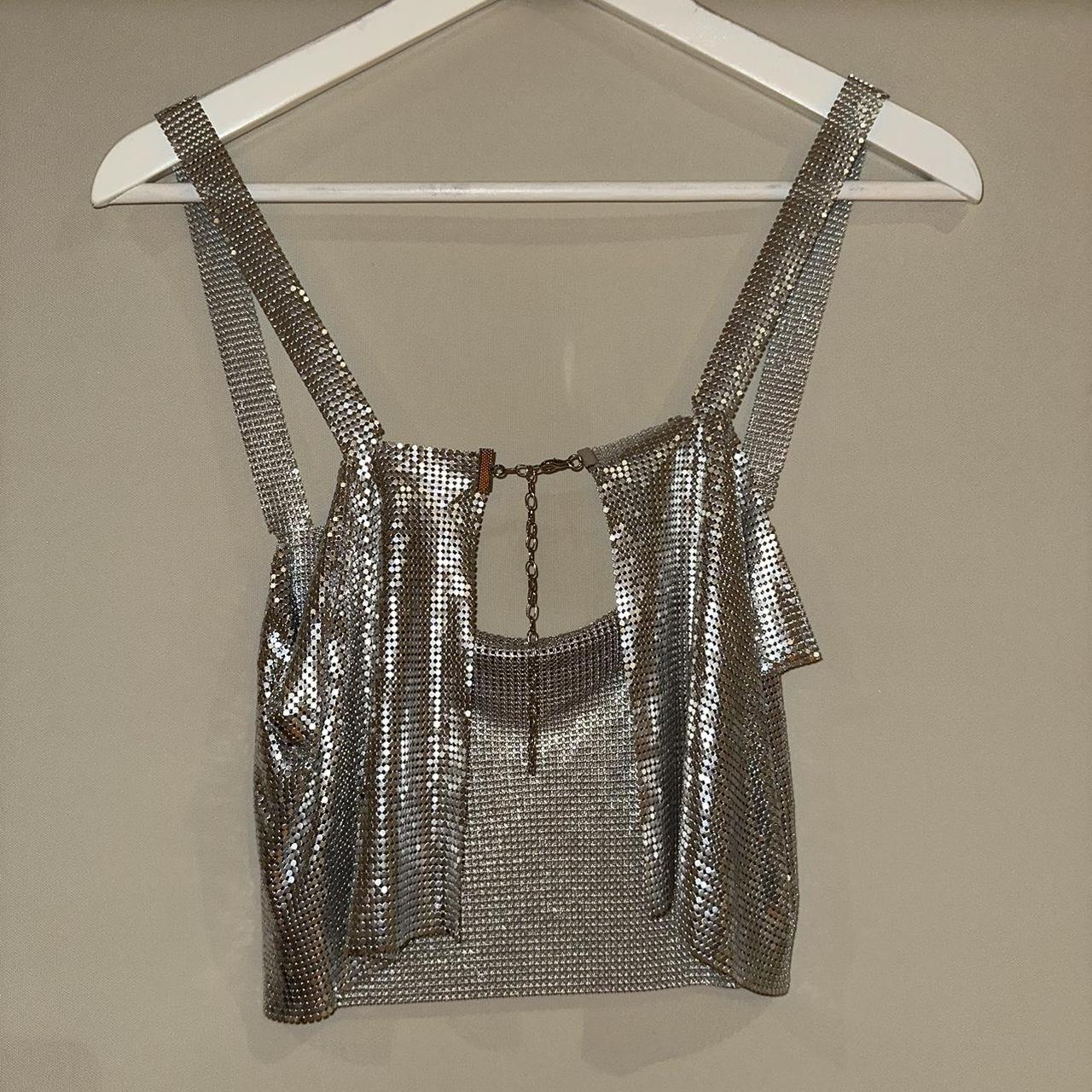 SILVER CHAIN MAIL TOP Silver Mesh Perfect... - Depop