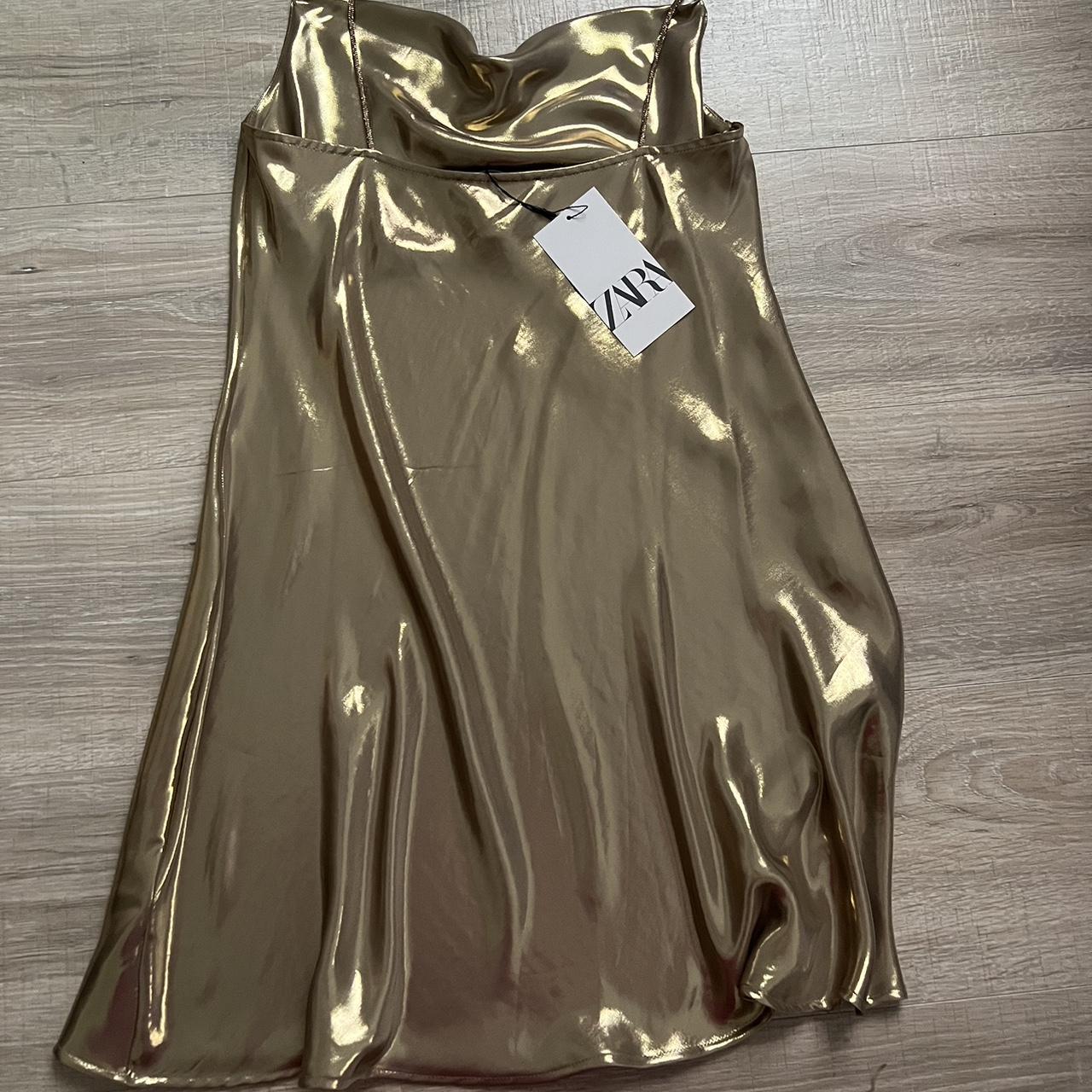Zara gold dress NWT size small - Depop