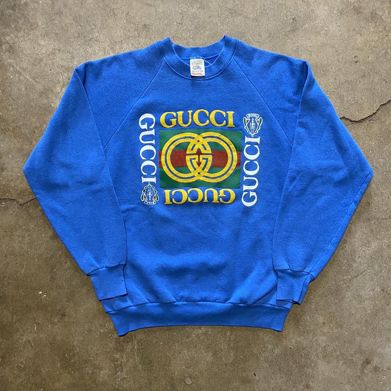 Vintage 90s Gucci Bootleg Crewneck Size Large... - Depop