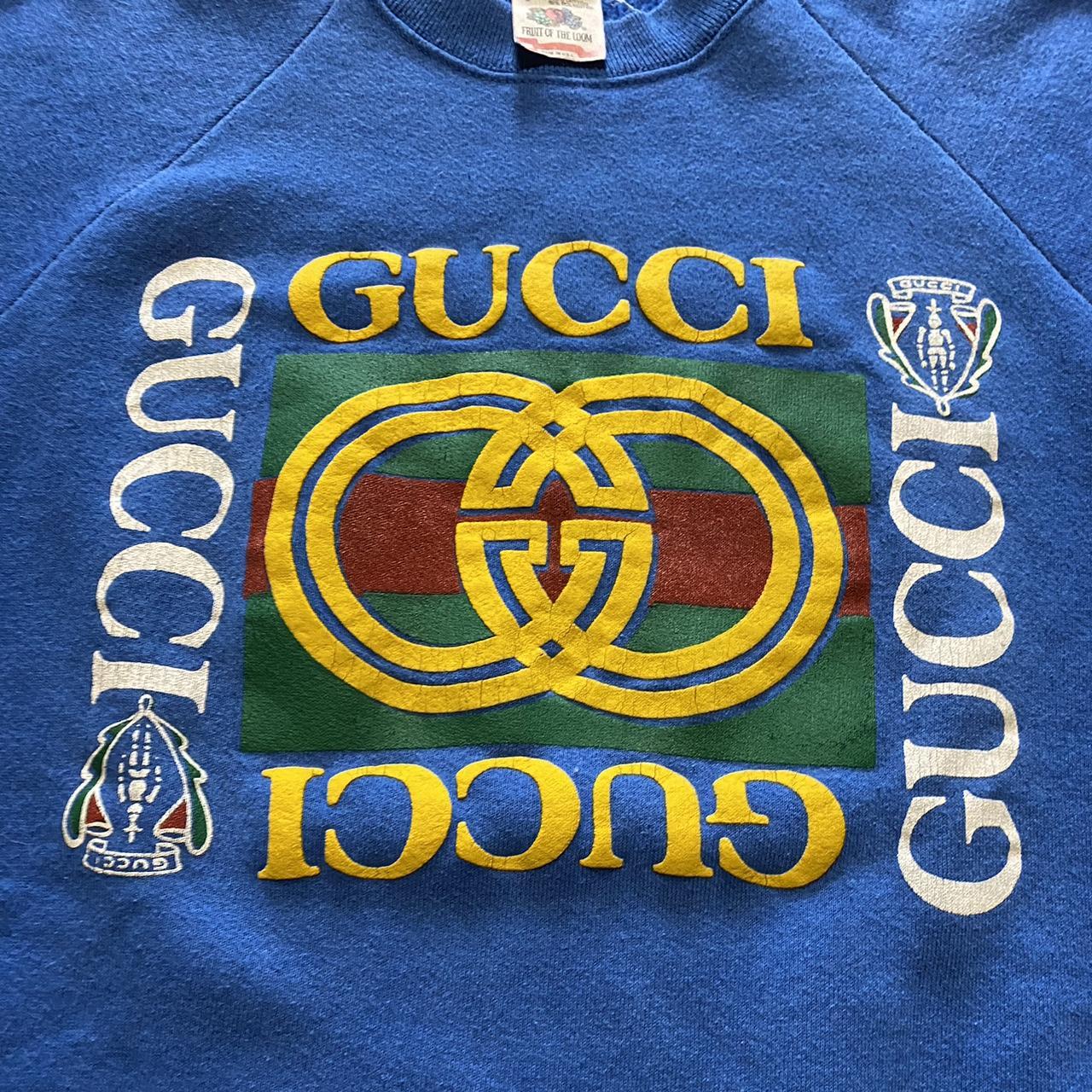 Vintage 90s Gucci Bootleg Crewneck Size Large... - Depop